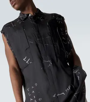 Rick Owens Jumbo Printed Sleeveless Shirt