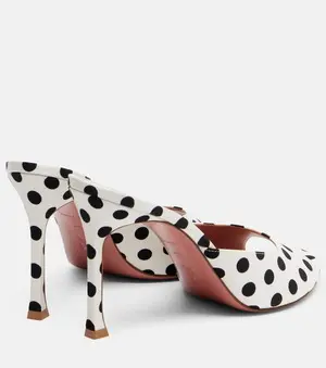 Amina Muaddi Alexa Polka-dot Satin Mules