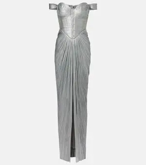 MARIA LUCIA HOHAN Susie Silk Tulle Gown - Silver