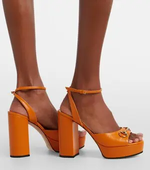 Gucci Horsebit Leather Platform Sandals