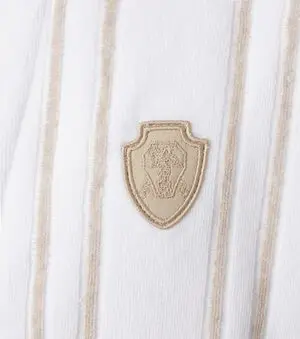 Brunello Cucinelli Logo Striped Cotton Terry Bathrobe