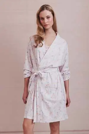 LoveShackFancy X Roller Rabbit Heart Stripe Blake Robe - Candy Heart Stripe/pink Sugar