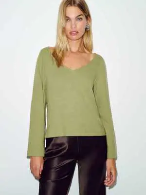 REFORMATION Mabel Knit Top Bean