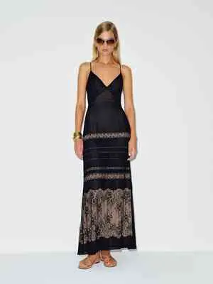 REFORMATION Kally Lace Maxi Dress - Black
