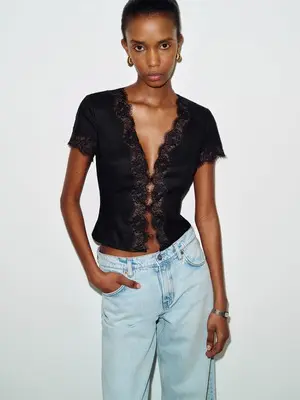 REFORMATION Brynn Linen Top - Black