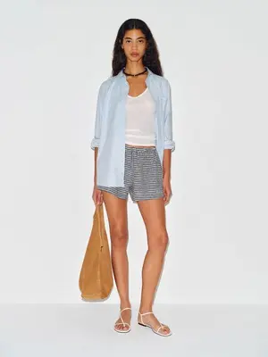 REFORMATION Nora Linen Short - Black