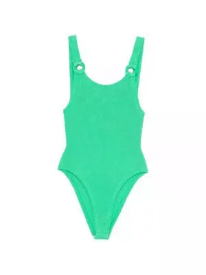 Hunza G Ring Crinkled One Piece Swimsuit - Green