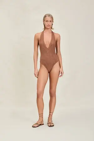 Devon Windsor Thalia Bodysuit - Brown / Multicolor / Neutral