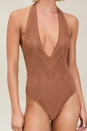 Devon Windsor Thalia Bodysuit - Brown / Multicolor / Neutral