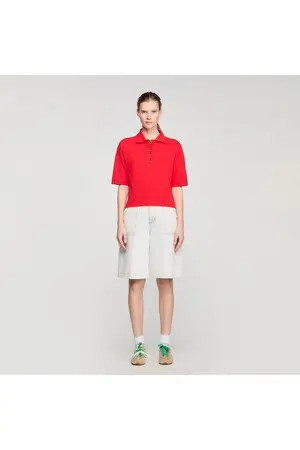 Sandro Fancy Button Polo Shirt