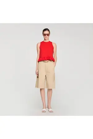 Sandro Ruffle Top - Red