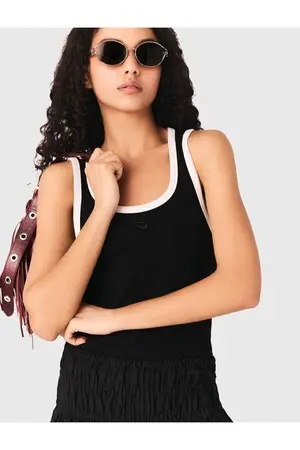 Maje Ribbed Vest Top