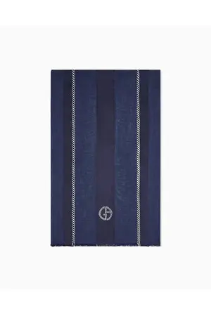 Giorgio Armani Silk-blend Jacquard Stole - Blue