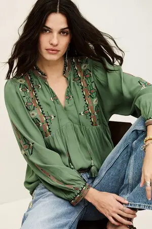 Ba&sh Tilt Blouse - Green