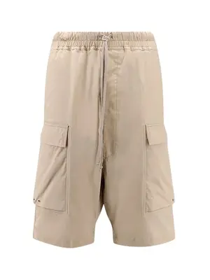 Rick Owens Cotton Cargo Bermuda Shorts - Beige