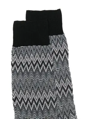 Missoni Cotton Crew Socks - Black