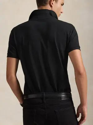 Polo Ralph Lauren Slim Fit Mesh Polo - Black