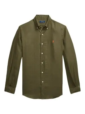 Polo Ralph Lauren Linen Shirt With Logo - Green