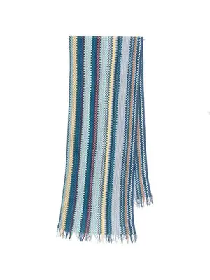 Missoni Multicolored Chevron Scarf - Blue