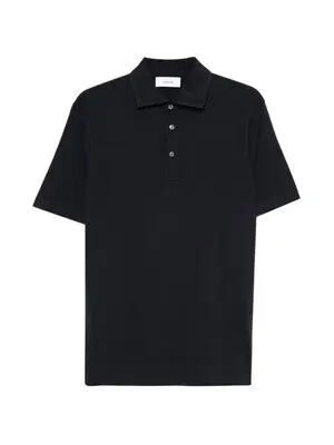LARDINI Cotton And Silk Polo Shirt - Blue