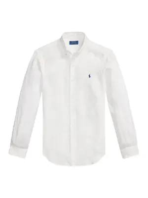Polo Ralph Lauren Linen Shirt With Logo - White
