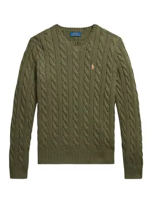 Polo Ralph Lauren Cable Knit Sweater With Logo - Green