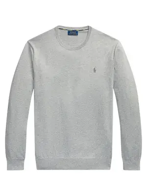 Polo Ralph Lauren Slim Fit Crew Neck Long Sleeve Cotton Pullover - Grey