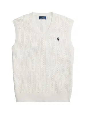 Polo Ralph Lauren Cable-knit Vest With Logo - White