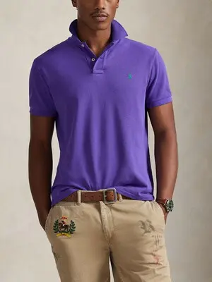 Polo Ralph Lauren Slim Fit Mesh Polo - Purple