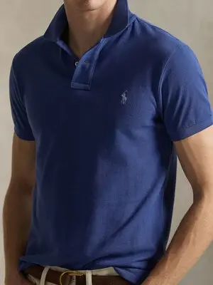Polo Ralph Lauren Slim Fit Mesh Polo - Blue
