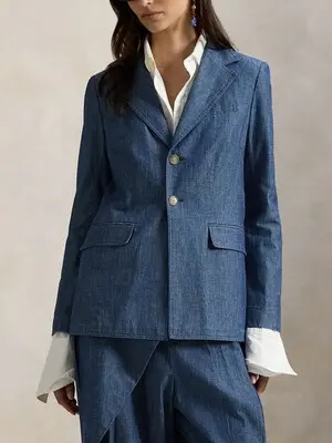 Polo Ralph Lauren Single-breasted Chambray Blazer - Blue