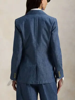 Polo Ralph Lauren Single-breasted Chambray Blazer - Blue