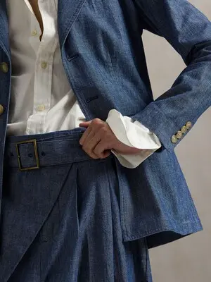 Polo Ralph Lauren Single-breasted Chambray Blazer - Blue