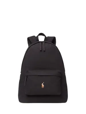 Polo Ralph Lauren Canvas Backpack With Logo - Black