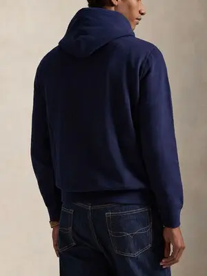 Polo Ralph Lauren Embroidered Logo Fleece Hoodie - Blue