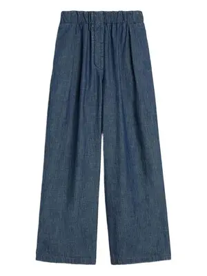 JIL SANDER Cotton Wide-leg Trousers - Blue