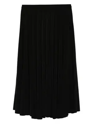 Norma Kamali Pleated Midi Skirt - Black
