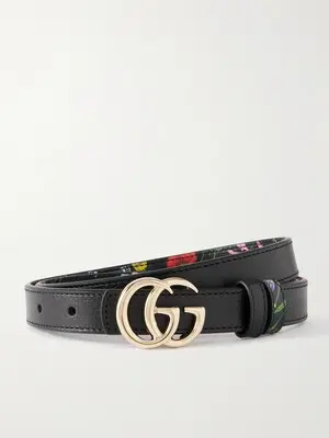 Gucci Marmont Reversible Floral-print Leather Belt - Multi