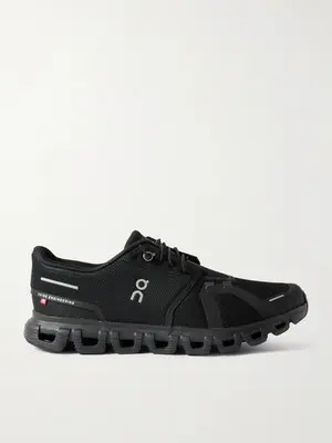 On Cloud 6 Rubber-trimmed Mesh Sneakers - Black