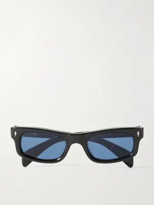 JACQUES MARIE MAGE Initials Rectangular-frame Sunglasses - Black
