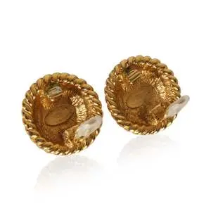 Chanel Gold-plated Vintage Button Earrings