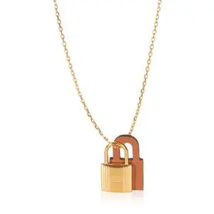 Hermès Gold-plated Leather O'kelly Lock Pendant - Gold_plated
