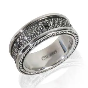 David Yurman Sterling Silver Diamond Sea Urchin Ring