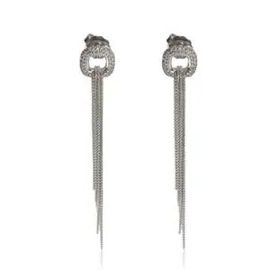 David Yurman Sterling Silver Diamond Fringe Earrings - Sterling_silver