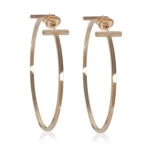 Tiffany & Co. T Wire Hoop Earrings - Rose_gold