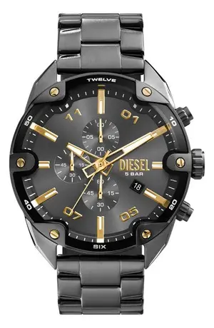 DIESEL® Spiked Chronograph Bracelet Watch - Gunmetal