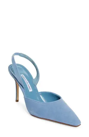 Manolo Blahnik Borelapla Slingback Pumps - Blue