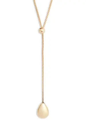 Nordstrom Polished Teardrop Slider Y Necklace - Gold
