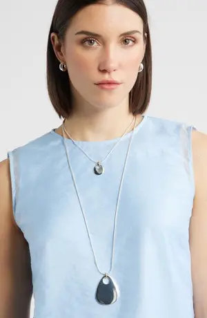 Nordstrom Layered Flat Pendant Necklace - Goldilver