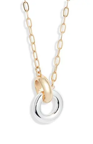 Nordstrom Polished Link Circle Necklace - Goldilver